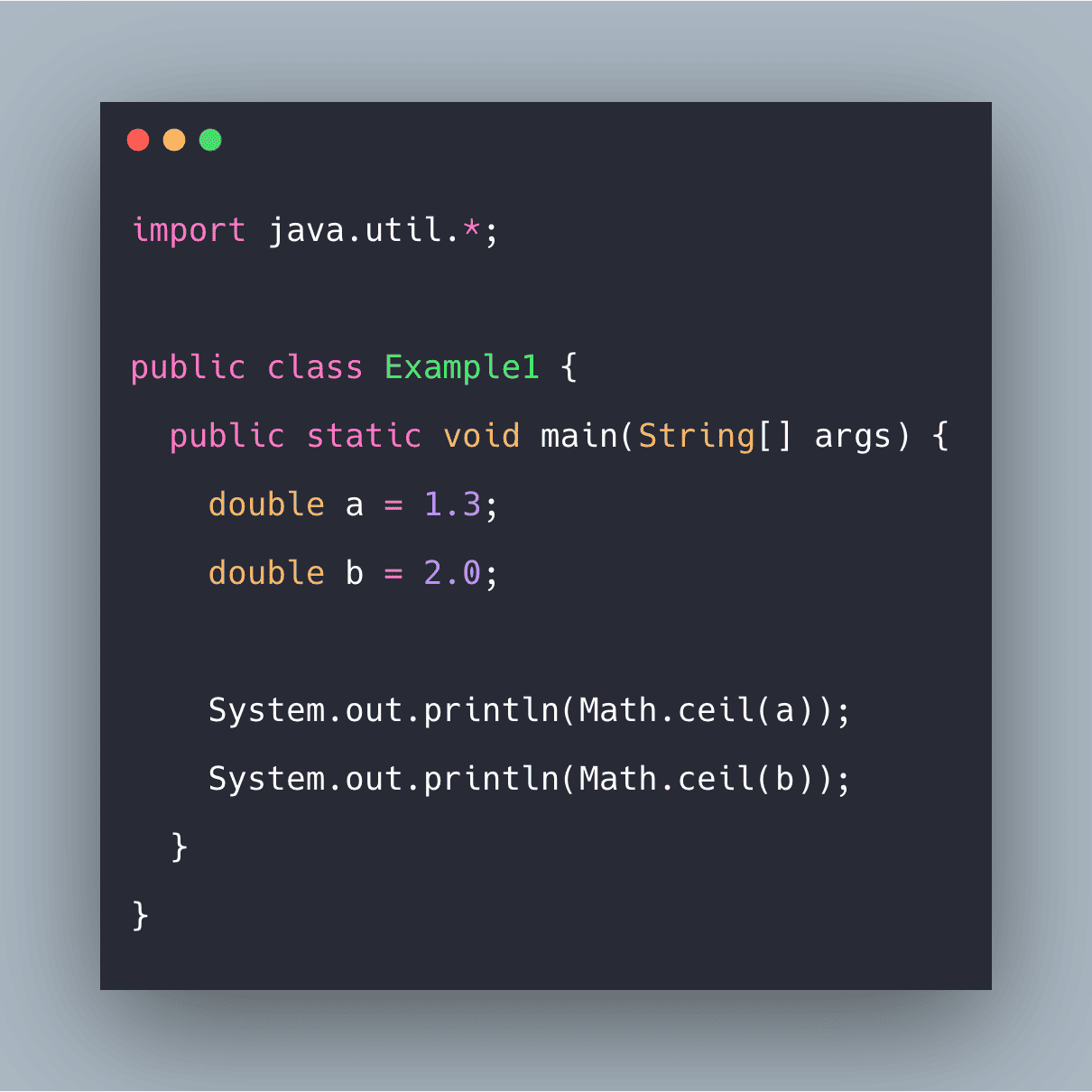 Java Math Ceil Function Example